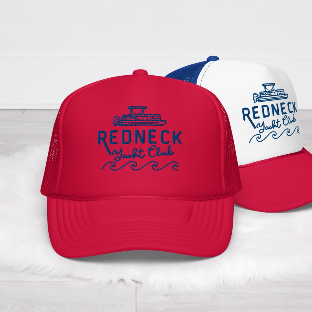 Redneck Yacht Club Embroidered Trucker Hat Trendy Summer Pontoon Hat ...