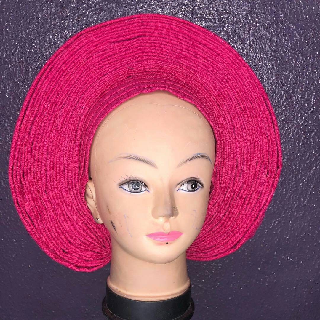 Fuchsia Pink African Autogele,african Head Gear, Traditional Head Tie ...