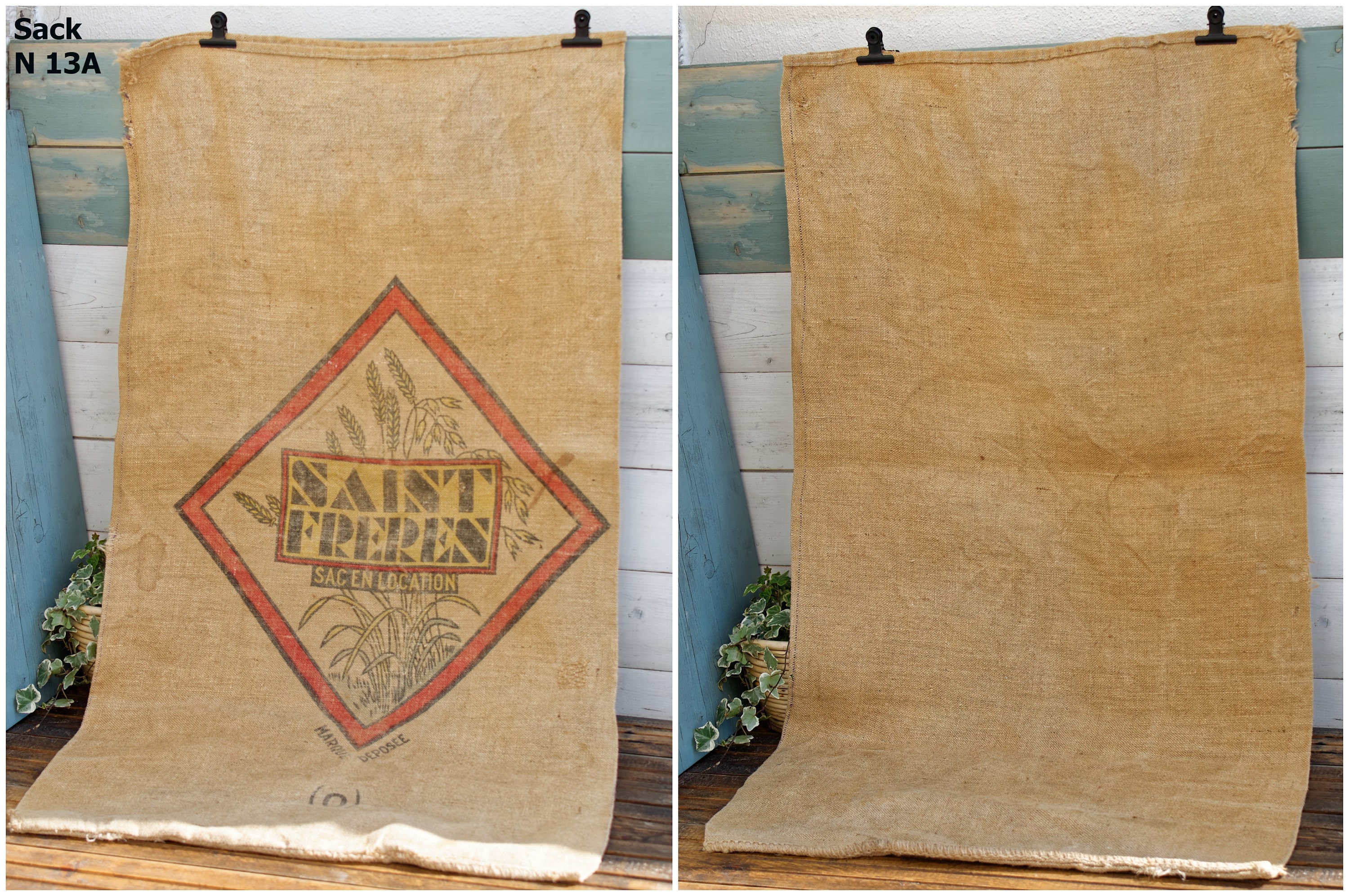French Vintage Antique Rustic Farmers Jute Grain Sack - Etsy
