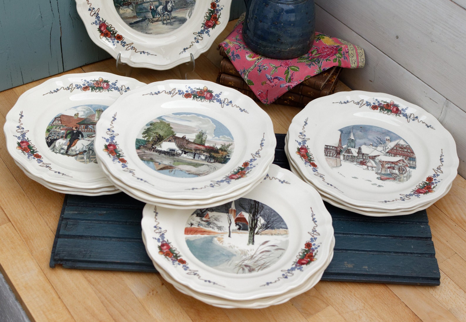 1960s ~ French Vintage TRANSFERWARE Dinner Plate ~ Made by ...