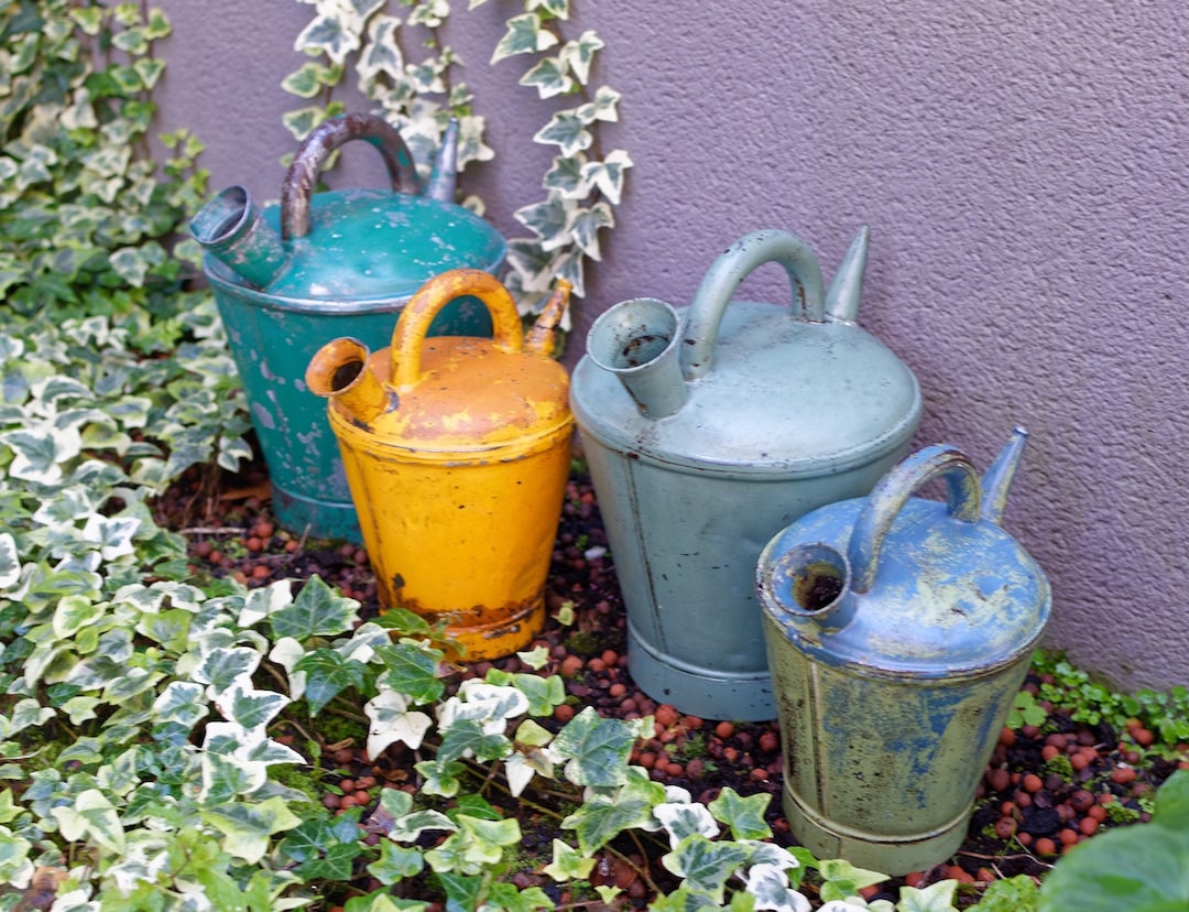 French Antique Metal Galvanized Canister Vintage Watering Can Fuel oil ...