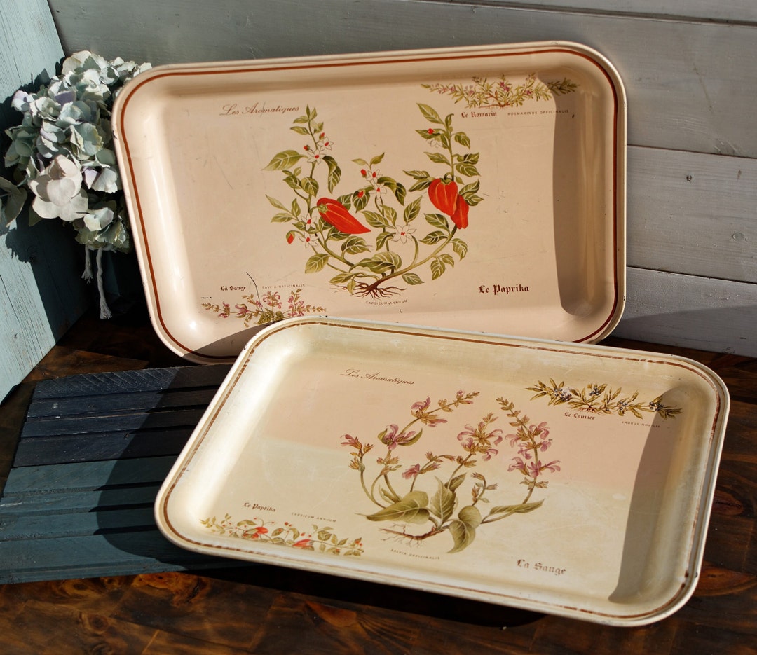 French Vintage Metal Serving Tray ~ "massilly" France ~ "les ...