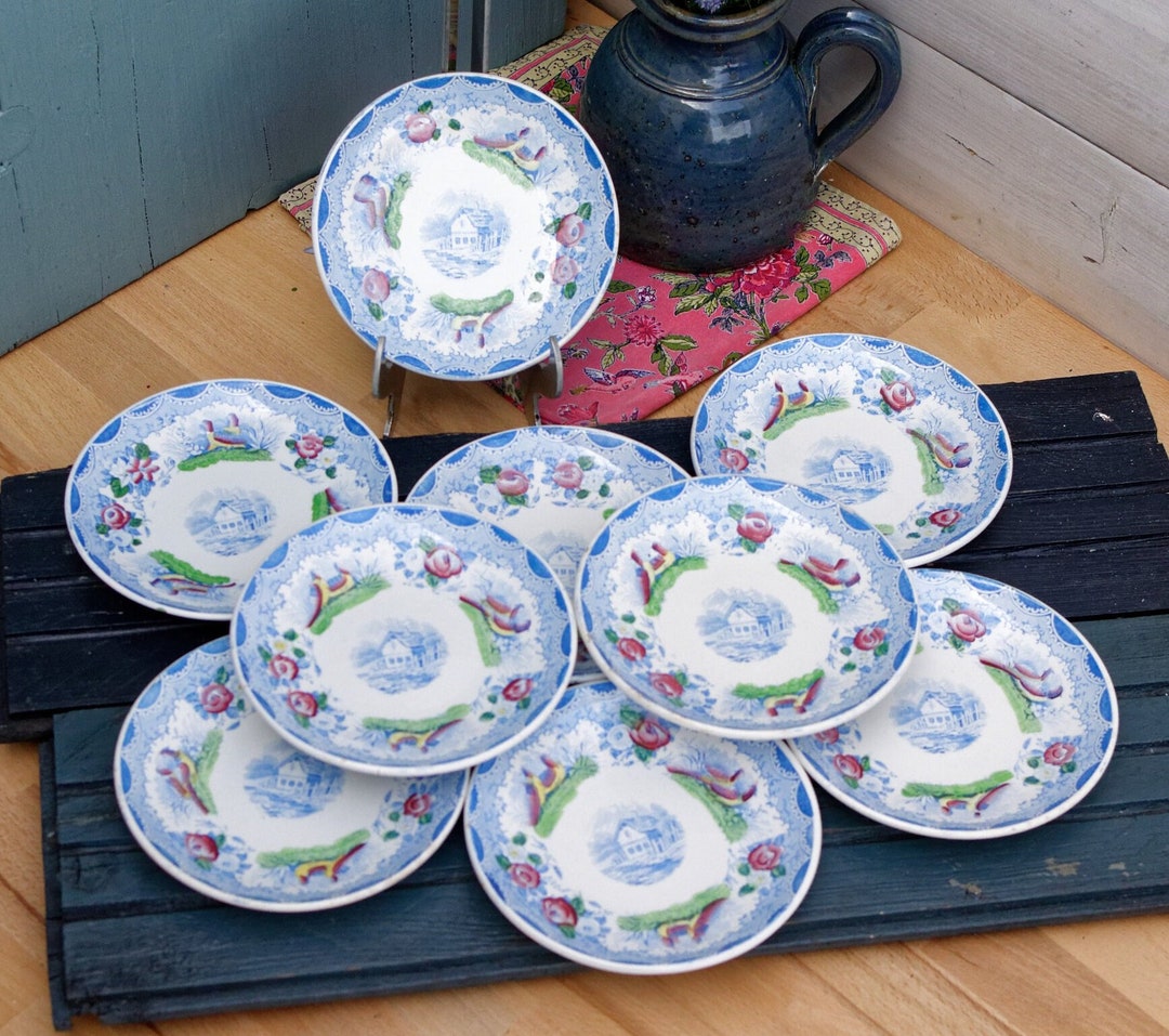 Early 1900s ~ French Antique TRANSFERWARE Mini Small Plate ...