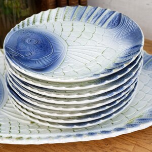 1950s ~ AR LR Sevres ~ French Vintage BARBOTINE Majolica Style Fish ...
