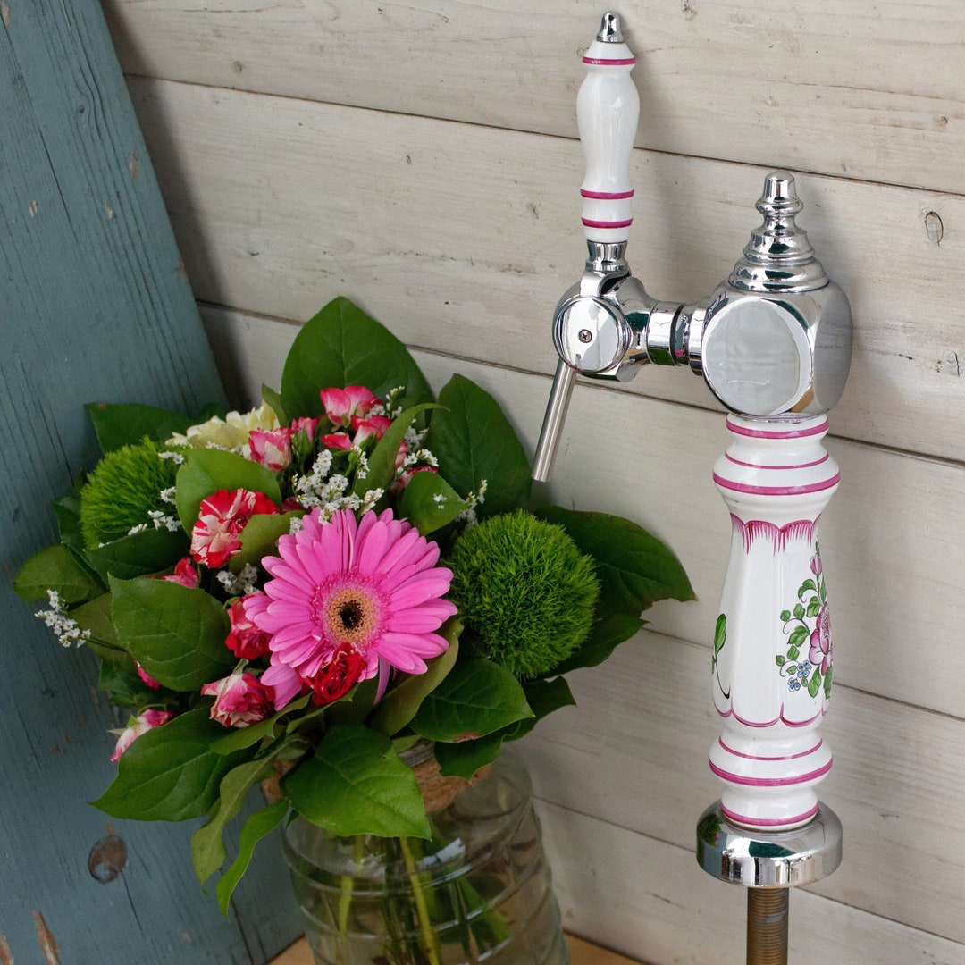 French Vintage Brass Porcelain 1-tap Beer Draft Pump pompe Tower ...