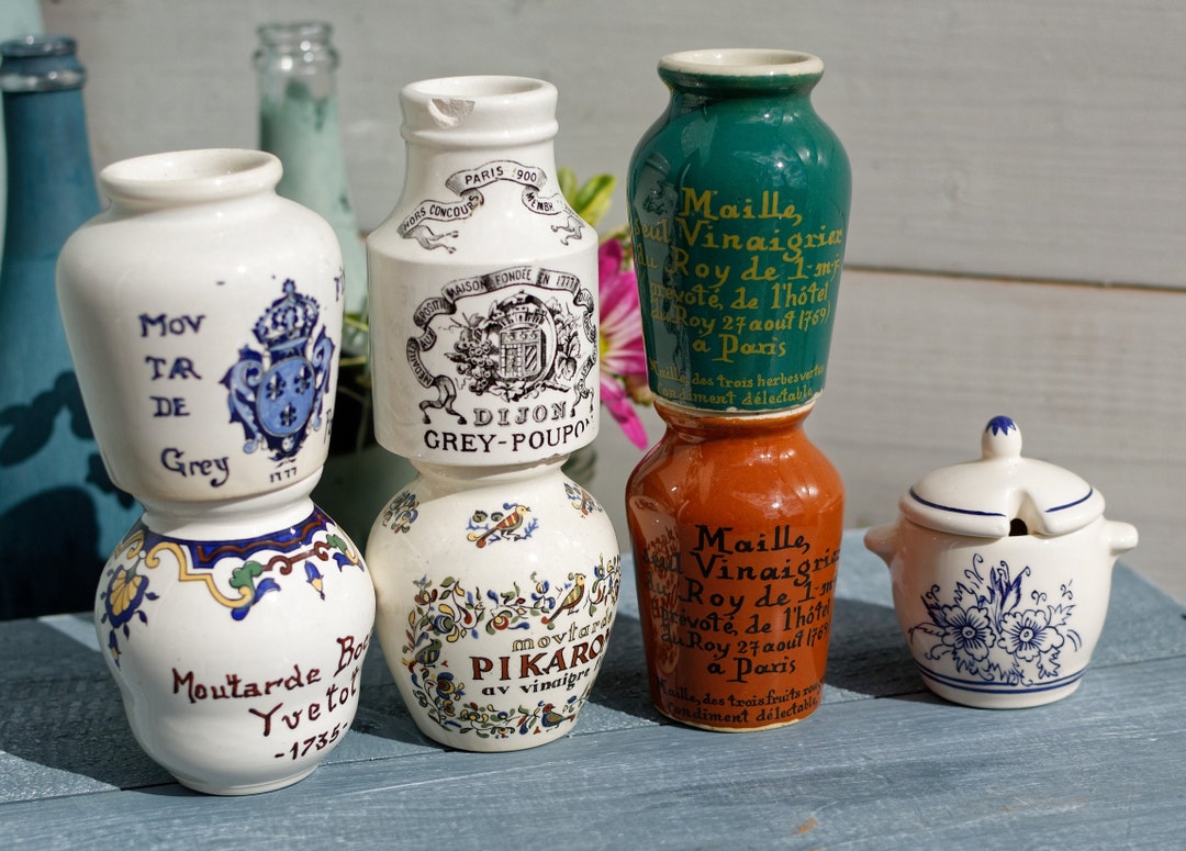 1900s ~ French Vintage Antique IRONSTONE Mustard Pot ~ Advertising ...
