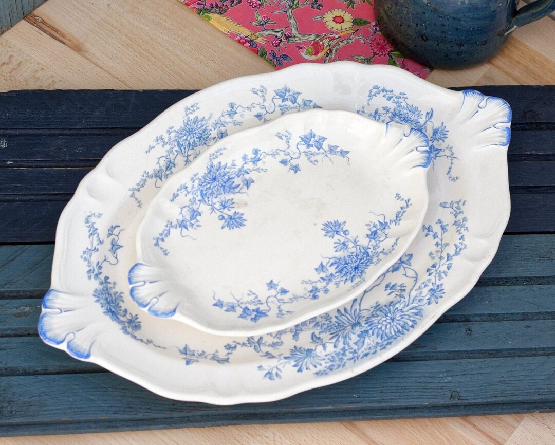 Late 1800s/early 1900s French Antique IRONSTONE Transferware Oval ...