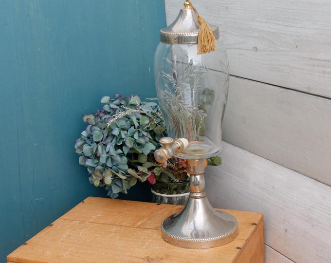 1930s ~ French Vintage Pedestal Glass & Silver Absinthe Whiskey Cognac ...