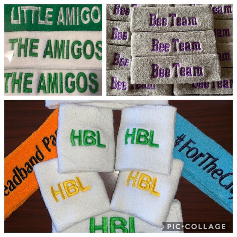 Sweatbands Custom Personalized Embroidered Sweat Bands | Etsy