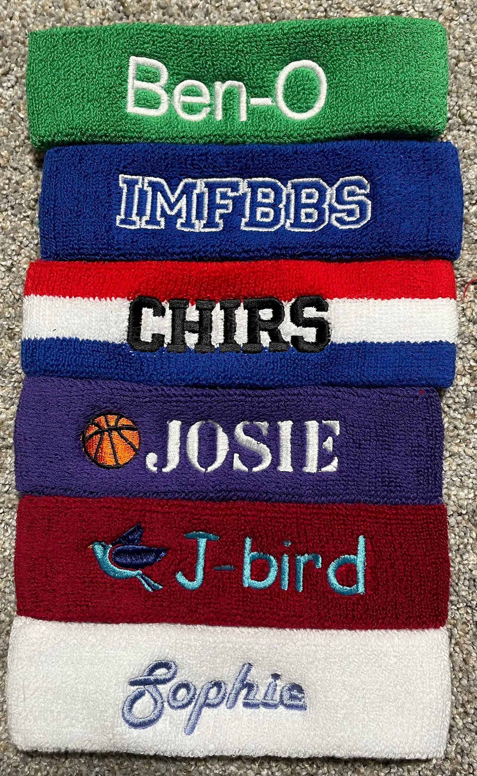 Sweatbands Headbands Custom Embroidered Stretch Terry - Etsy
