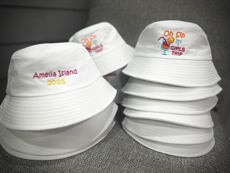 Custom Personalized Bucket Hats, Sun Hats, Monogrammed, Embroidered ...