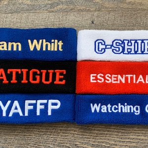 Sweatbands Headbands Custom Embroidered Stretch Terry Personalized - Etsy