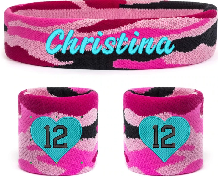 Striped Sweatbands Custom Personalized Embroidered Sweat Bands | Etsy