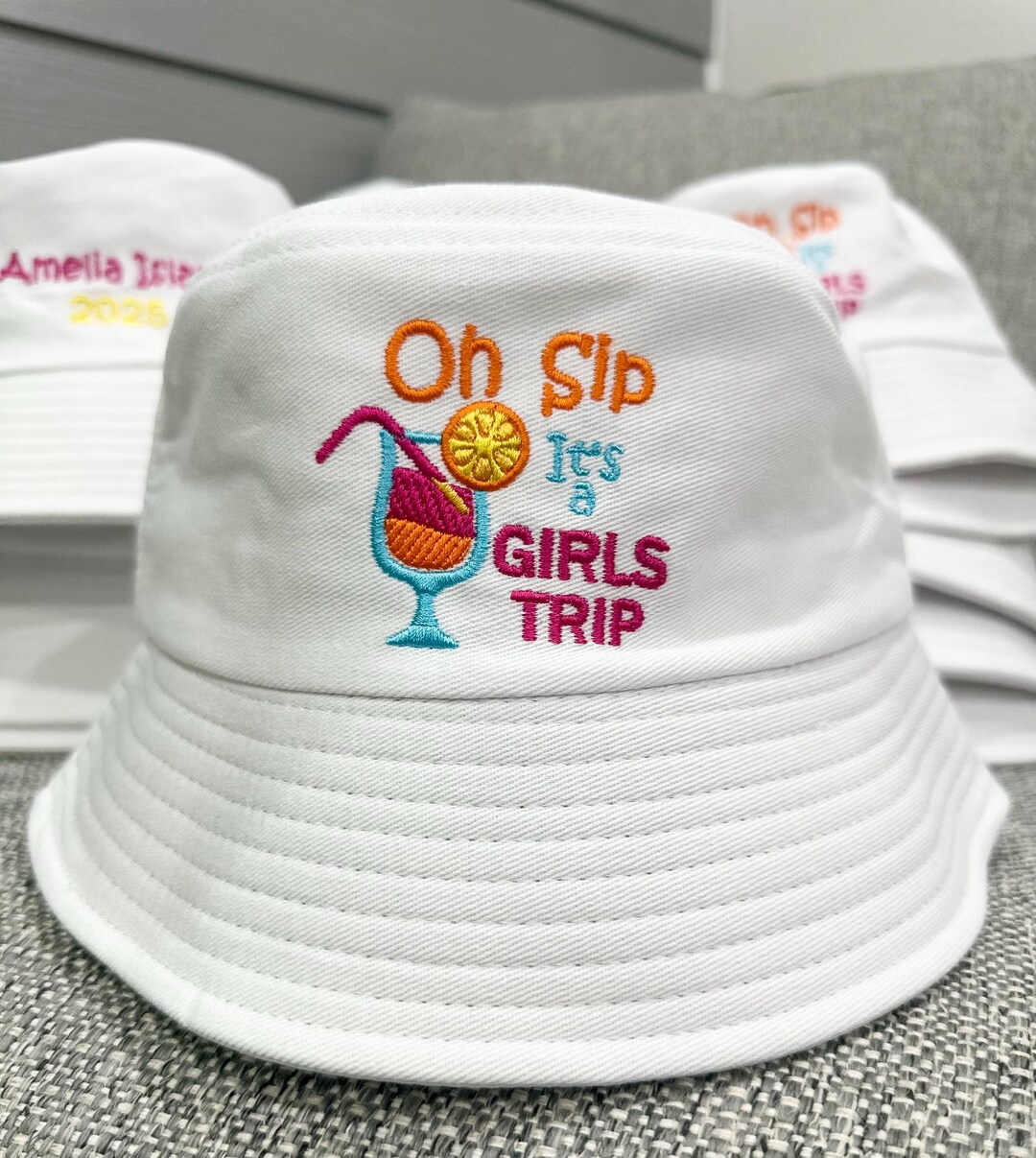 Custom Personalized Bucket Hats, Sun Hats, Monogrammed, Embroidered ...