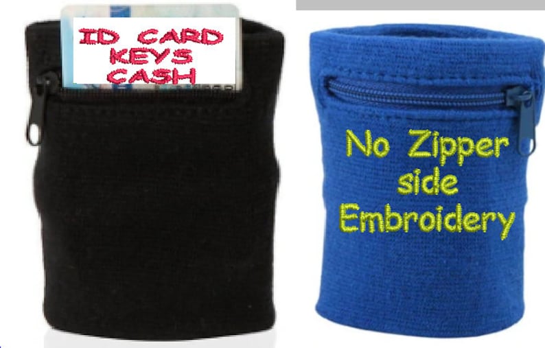 Custom Zipper Wristband Wallet Quality One Personalized 4 Inch ...