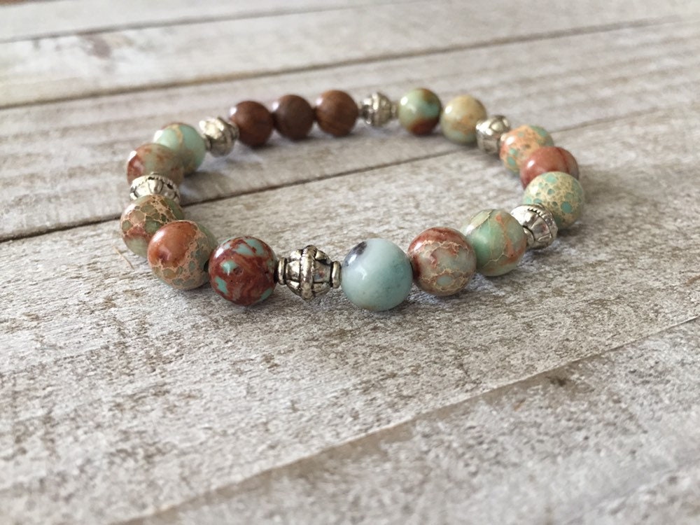 Water and Earth Bracelet Aqua Terra Gemstone Diffuser - Etsy