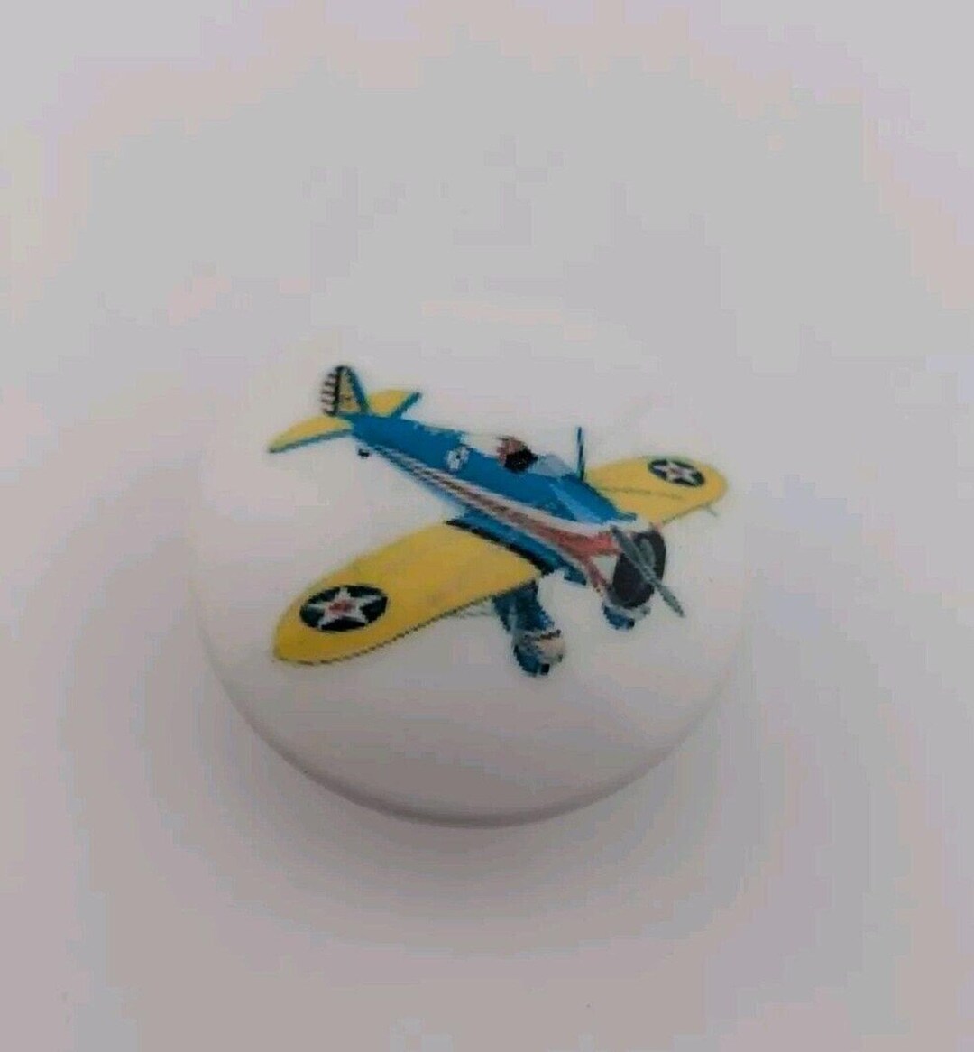 15pc Wooden Airplane Drawer Knobs Pulls White Blue Yellow Boys Room A ...