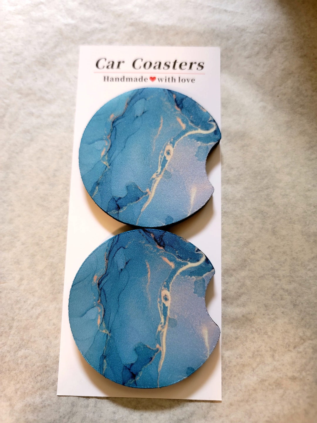 Blue Marble Neoprene Car Coaster - Etsy