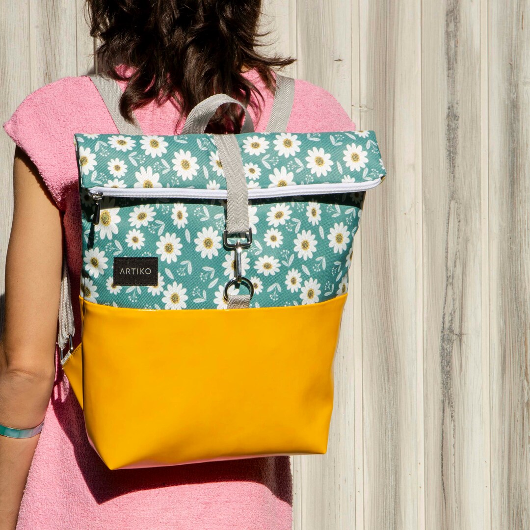 MARGARITA BACKPACK, Yellow Bag, Floral Bag, Colorful Bag, Rucksack - Etsy