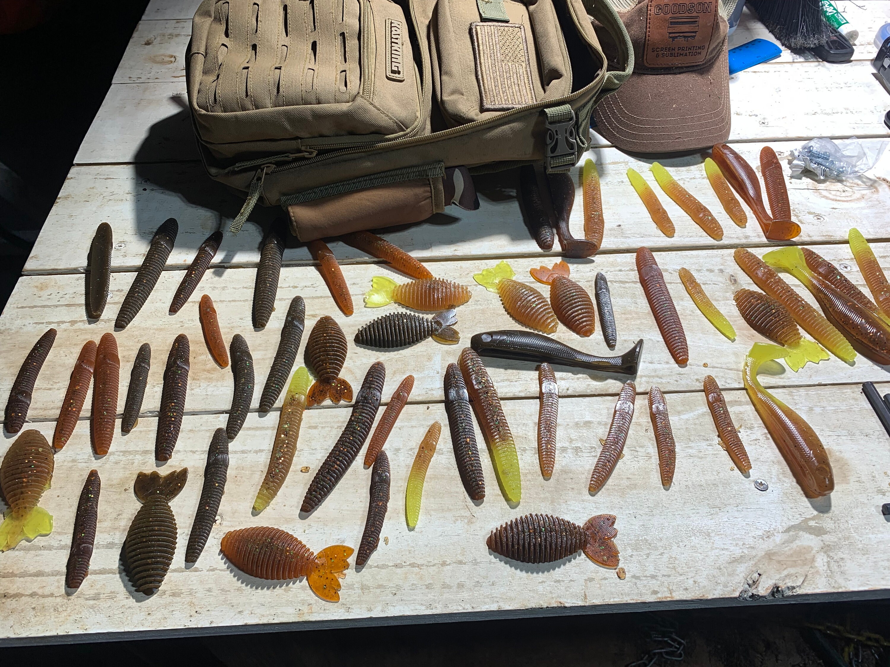 Open Top Hand Poured Bait Mold and a Package of Cigar Grub Baits - Pour ...