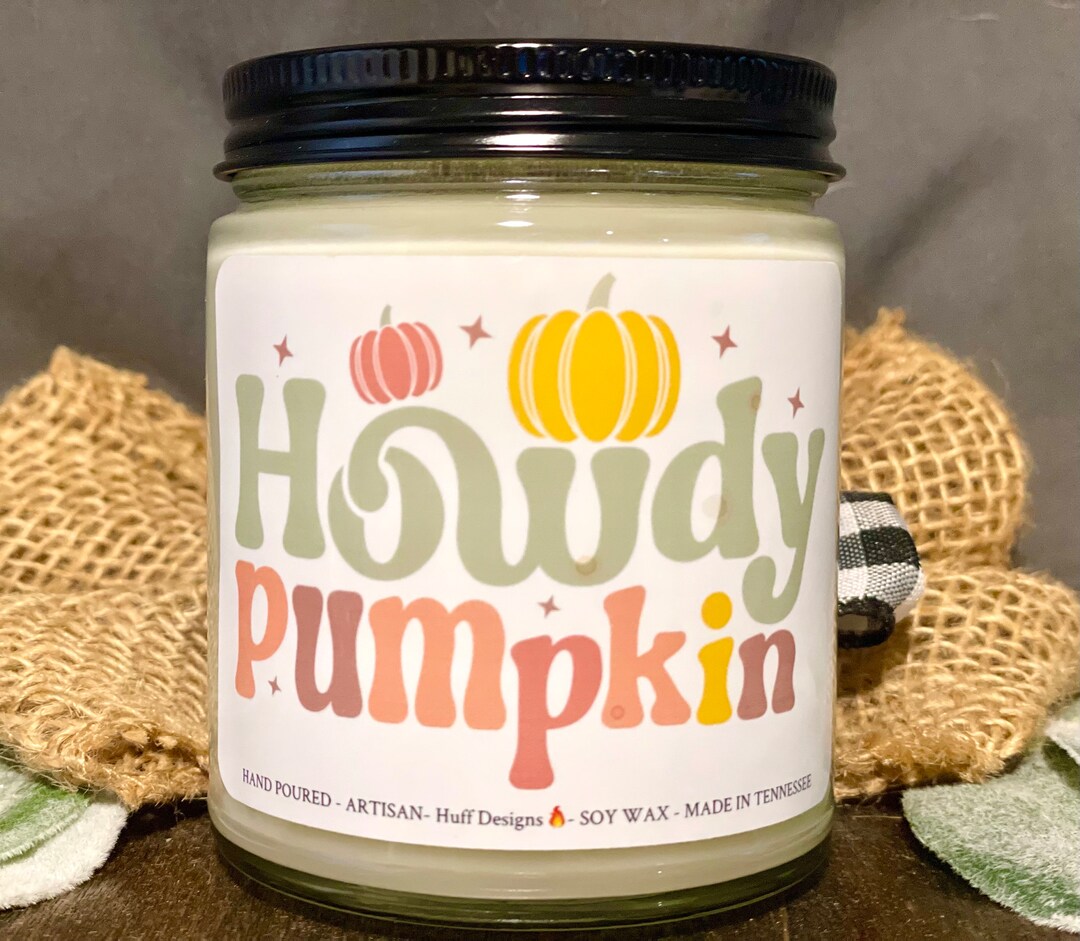 Howdy Pumpkin Farmhouse Fall Decor, Retro Fall Decor, Fall Candles ...
