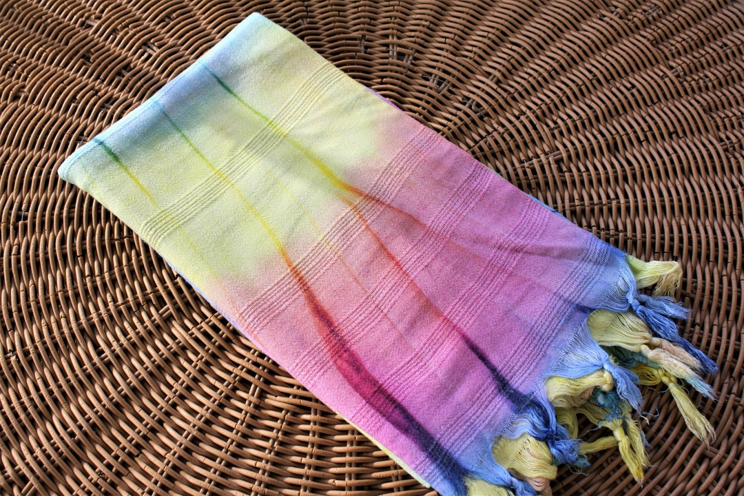 Tie Dye Towel, %100 Cotton Towel, Lightweight Batik Towel, Beach Pareo ...
