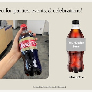 Custom Soda Bottle Labels With QR Code | Printable Digital Download ...