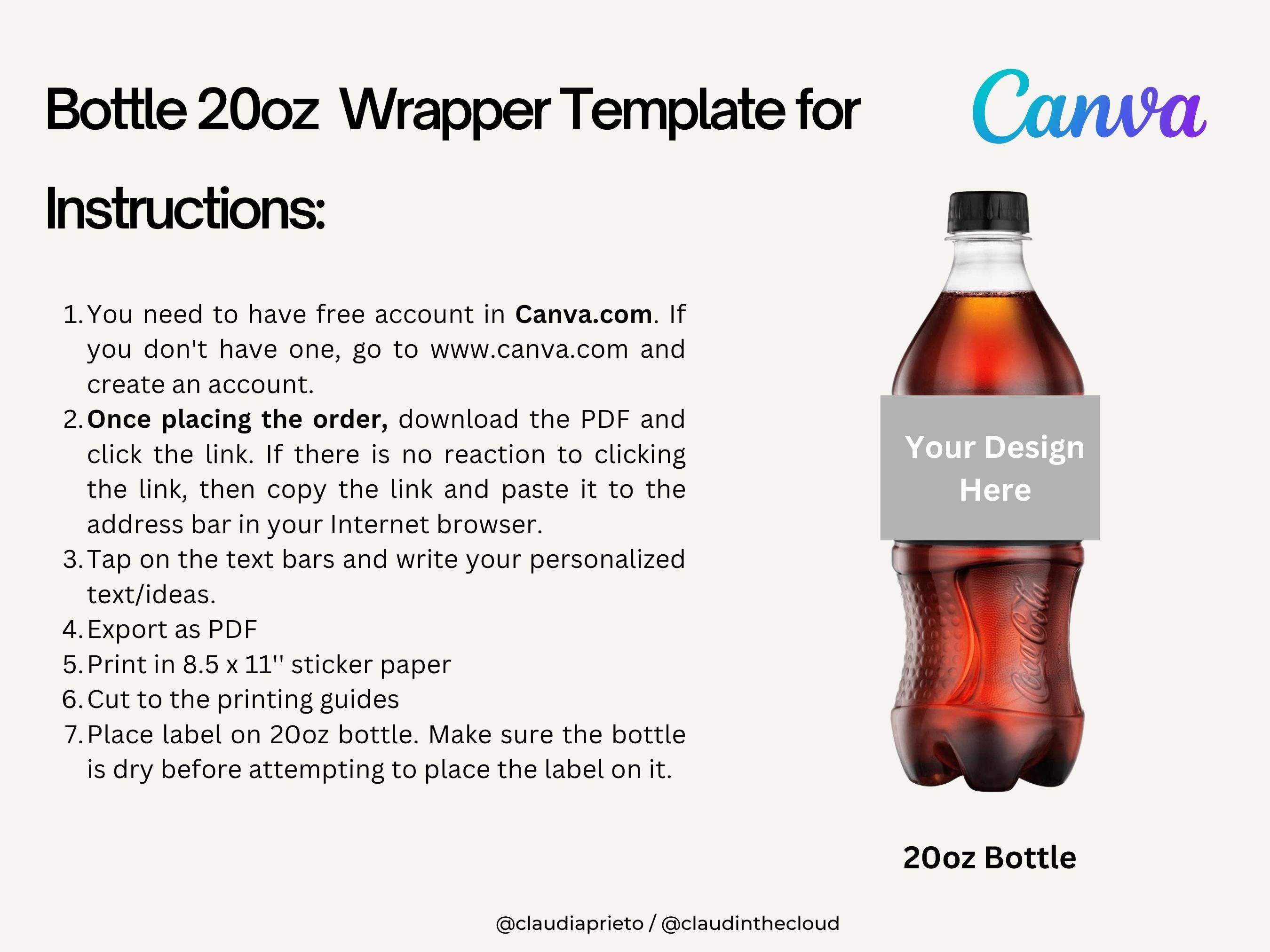 Editable Diet Pepsi Bottle Labels Template 20oz Canva Drink Labels ...