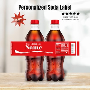 Editable Classic Soda Bottle Labels Template 20oz Canva Drink Labels ...
