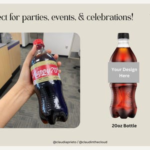 Editable Vintage Pepsi Soda Bottle Labels Template 20oz Canva Drink ...
