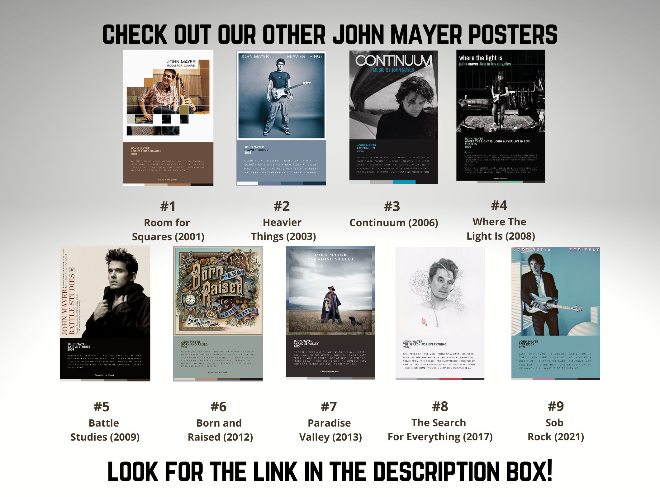 John Mayer Continuum Album Poster - John Mayer Fan Poster, John Mayer ...