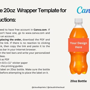 Editable Orange Soda Bottle Labels Template 20oz Canva Drink Labels ...