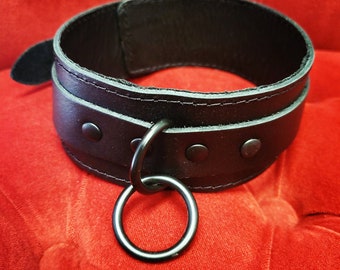 2 Wide Leather Locking D-ring Collar Restraint Cuff | Etsy