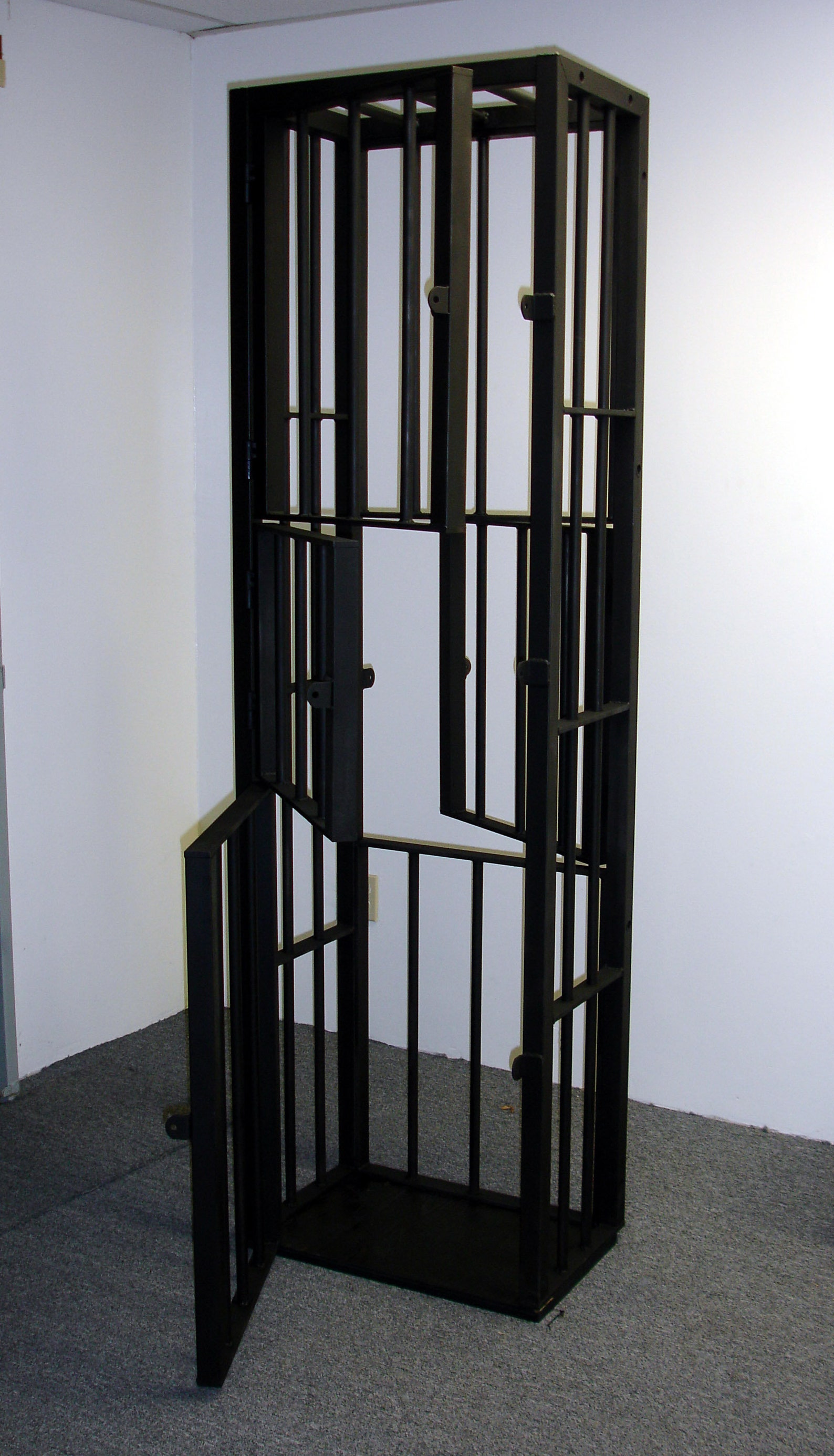 Black Powdercoated Steel Upright Stand up Slave Cage - BDSM Bondage ...