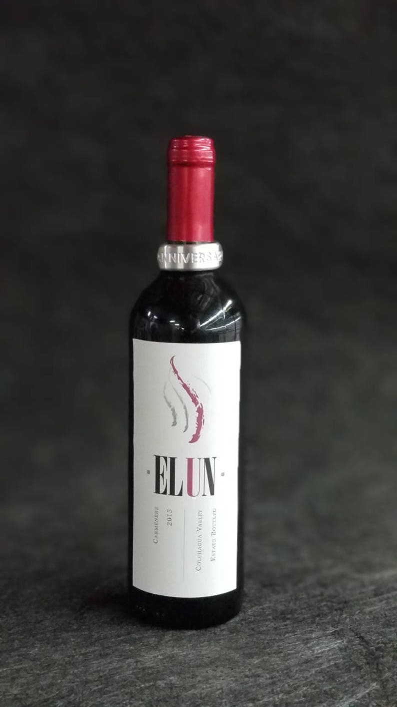 Custom Engraved Wine Bottle Ring / Collar / Charm Personalized - Etsy