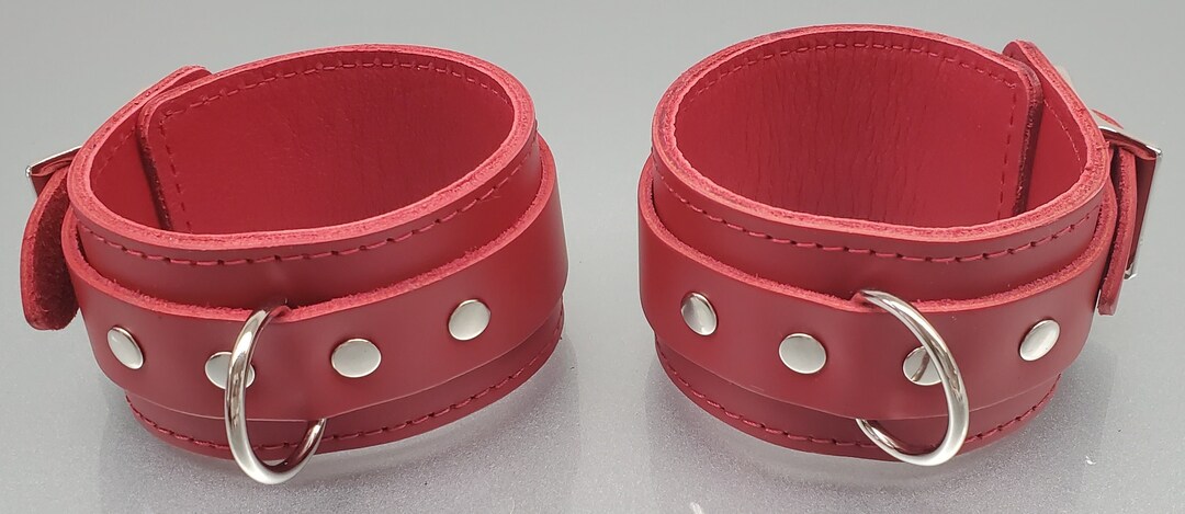Leather Locking Ankle Restraint Cuffs Made in the Usa Black Red Pink ...