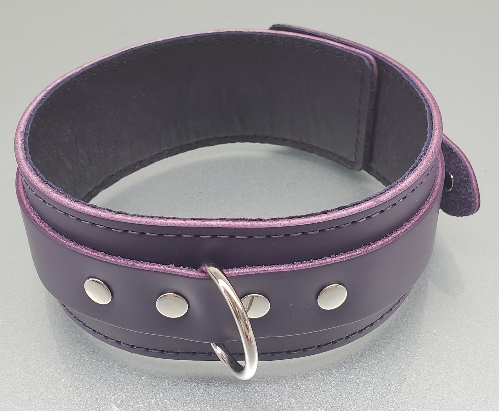 1" Wide Leather D-ring Day Collar Restraint (1" Wide) - Locking Buckle ...
