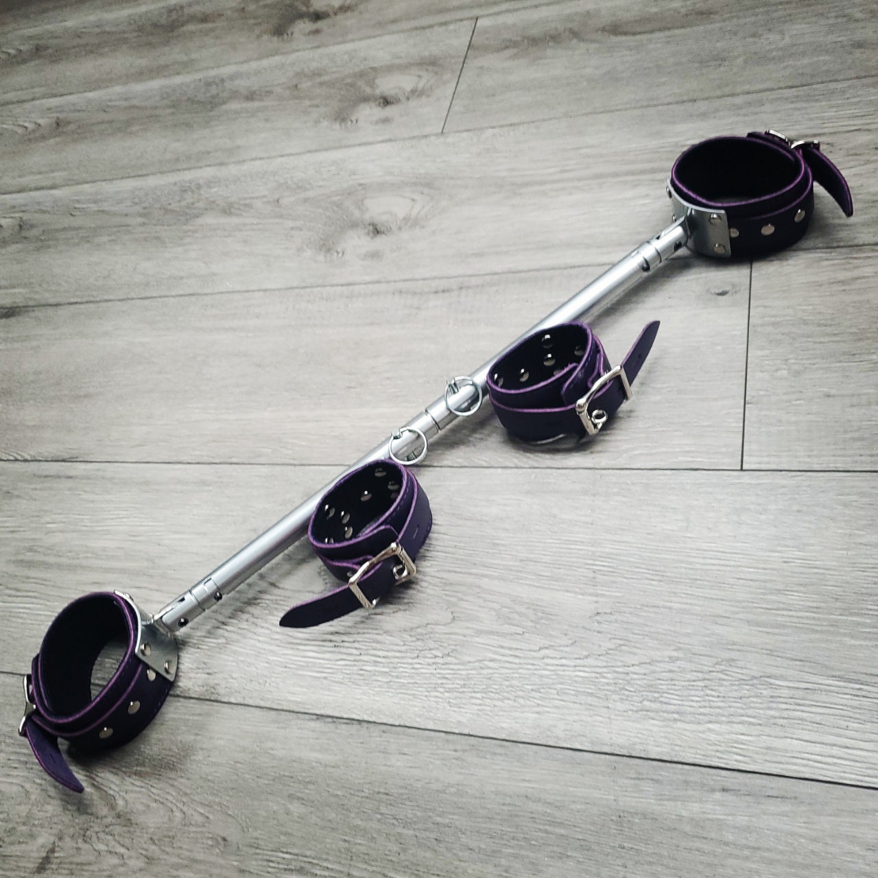 Adjustable Bondage Stocks Spreader Bar Restraint W/ Locking Leather ...