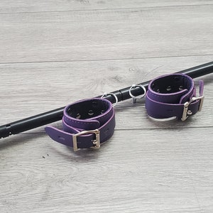 Adjustable Bondage Stocks Spreader Bar Restraint W/ Locking Leather ...