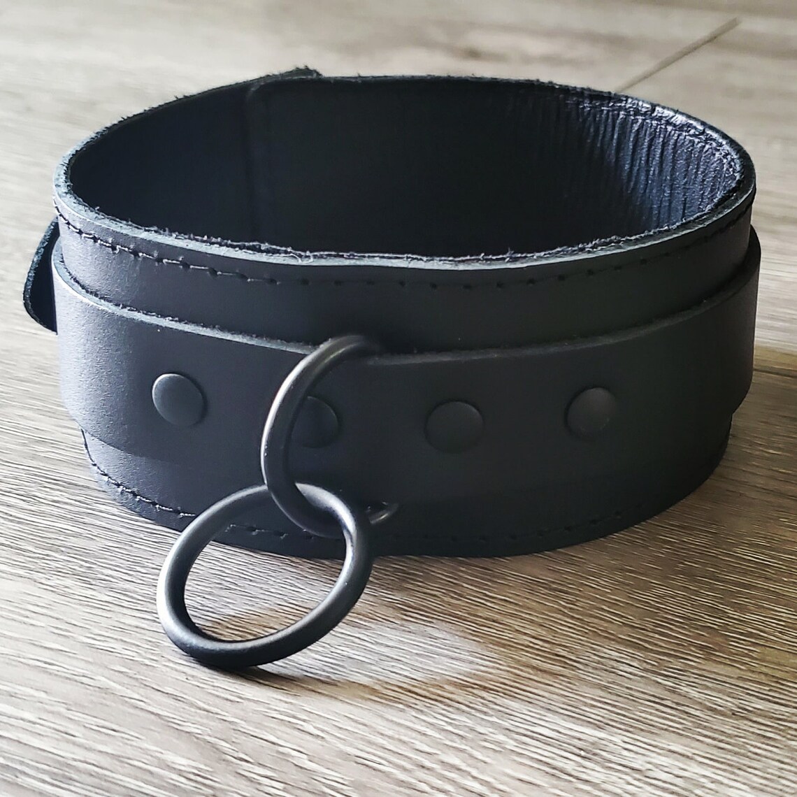Stealth Black Leather D-ring Collar Restraint 2 Wide - Etsy