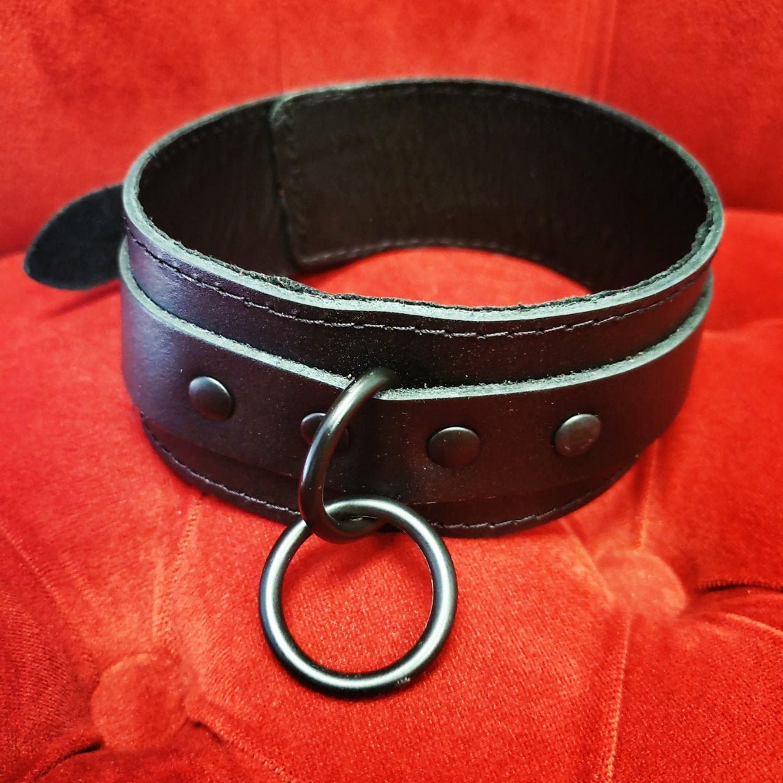 Stealth Black Leather D-ring Collar Restraint 2 Wide - Etsy