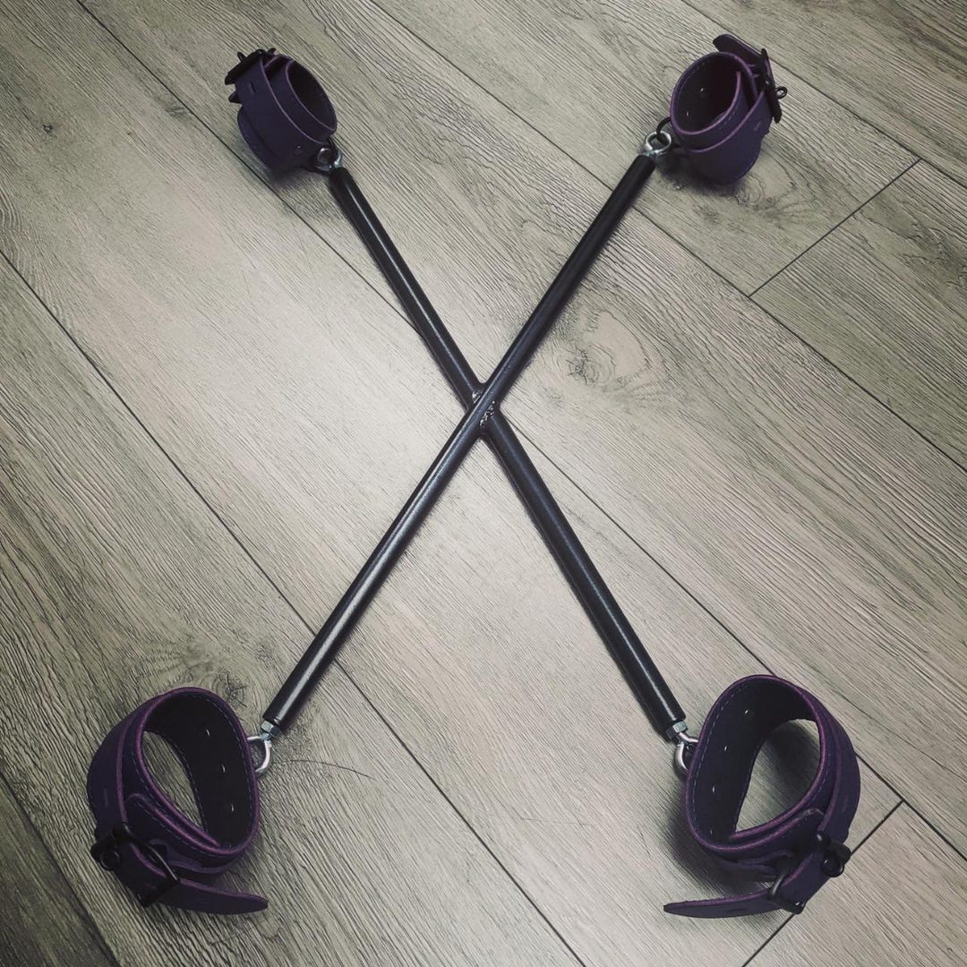 X Bar Hog Tie Spreader Bar Restraint With or Without Cuffs BDSM Bondage ...