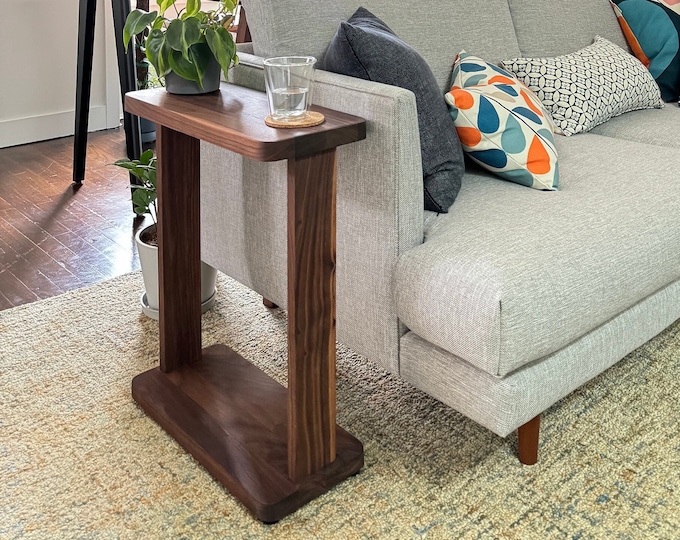 Oak End Table, Solid Oak Side Table, Narrow End Table, Couch Table, Sofa Table, Tall Side Table ...