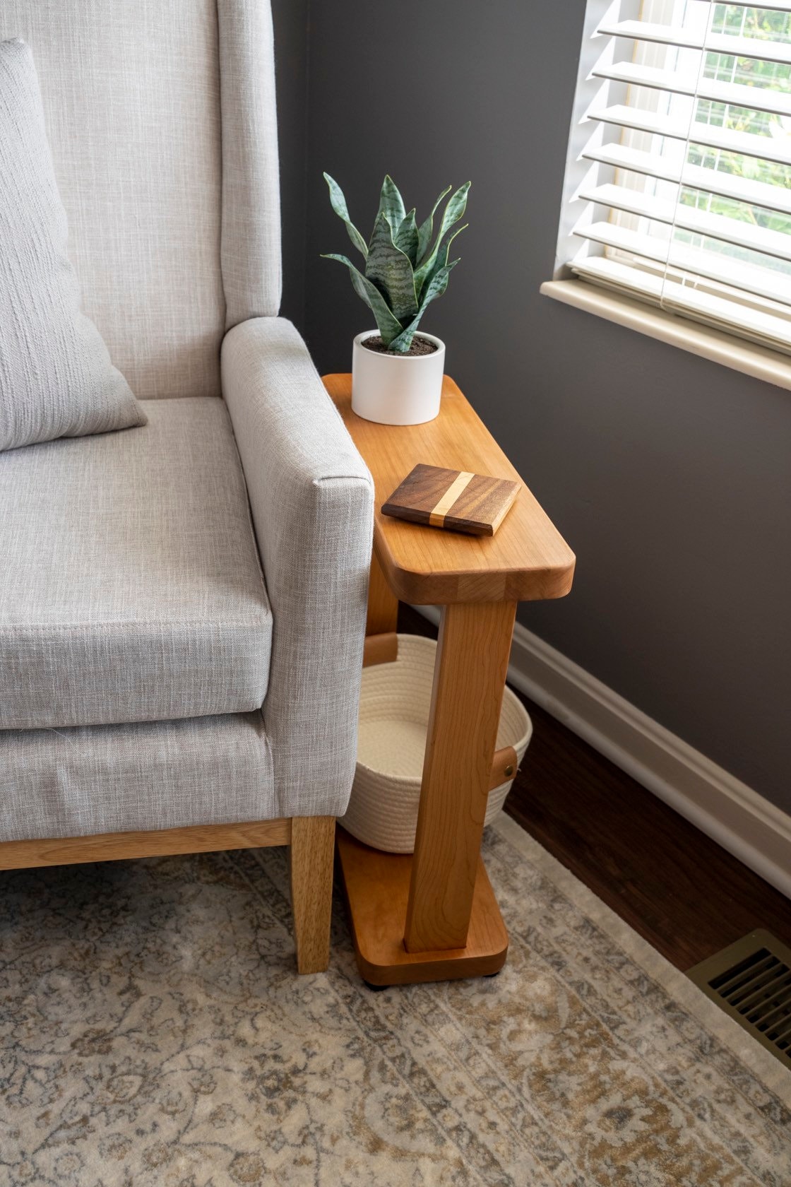 The Liz Table Narrow Hardwood Side Table Skinny Wood Table - Etsy UK