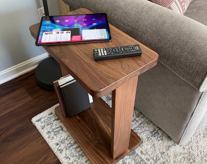 11 Wide Tall Liz Table Tall Narrow Hardwood Side Table, Skinny Wood ...