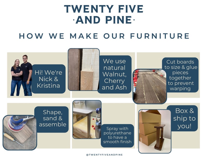 11 Wide Tall Liz Table Tall Narrow Hardwood Side - Etsy