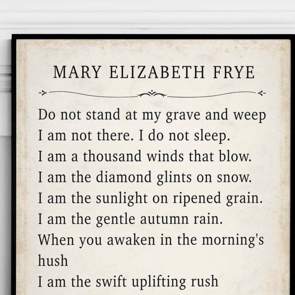 Do Not Stand at My Grave - Etsy