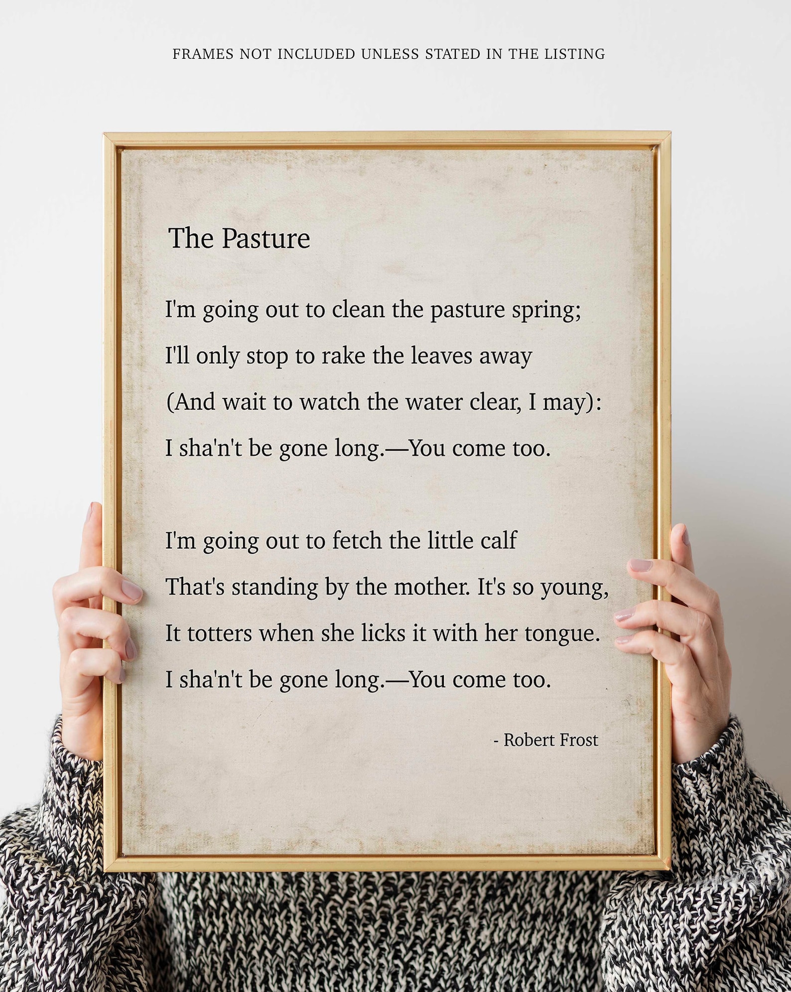 The Pasture BY ROBERT FROST Poem Print. Robert Frost Poetry - Etsy