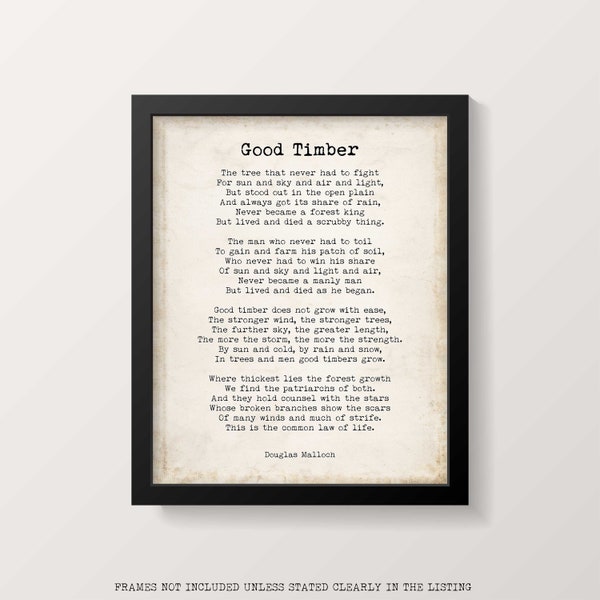 Good Timber Poem - Etsy