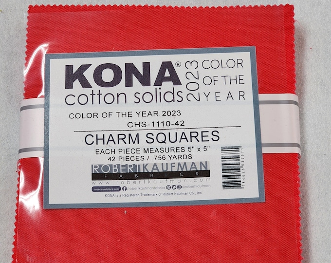 Kona Cotton Solids Color of the Year 2023 Red Charm Pack, 5 X 5, 42 Pcs ...